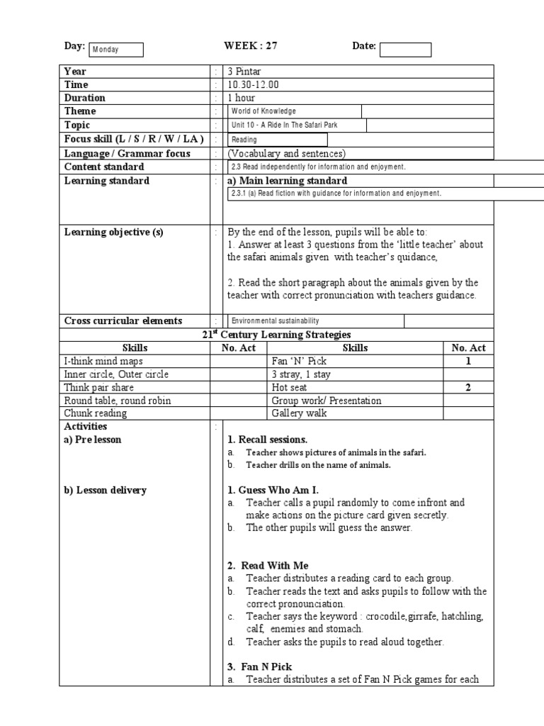 Observe Lesson Plan | Download Free PDF | Lesson Plan | Learning