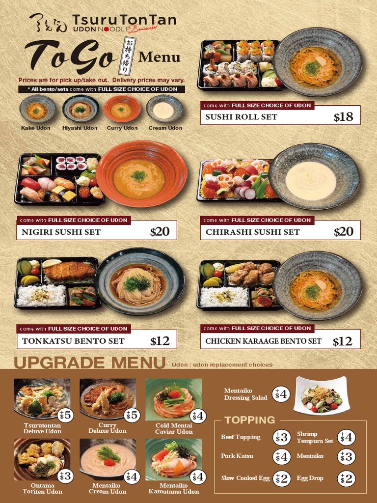 9812 Tsurutontan HI - Togo Menu | PDF | European Cuisine | Regional ...