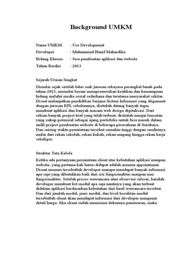 Background UMKM | PDF