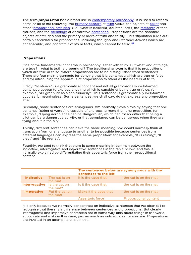 Contemporary Philosophy Primary Bearers Truth Belief Propositional ...