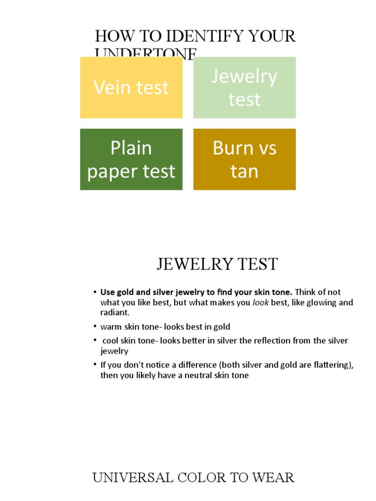 How To Identify Your Undertone: Vein Test Jewelry Test Plain Paper Test ...