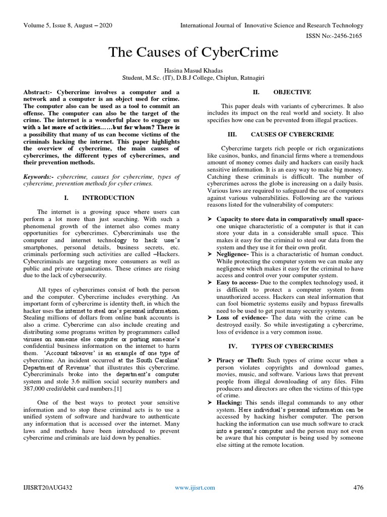 Causes of Cybercrime Explained | PDF | Cybercrime | Security Hacker