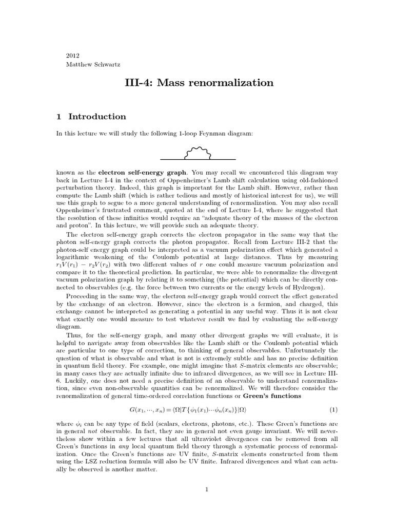 Understanding Electron Self-Energy in QED | PDF | Quantum ...
