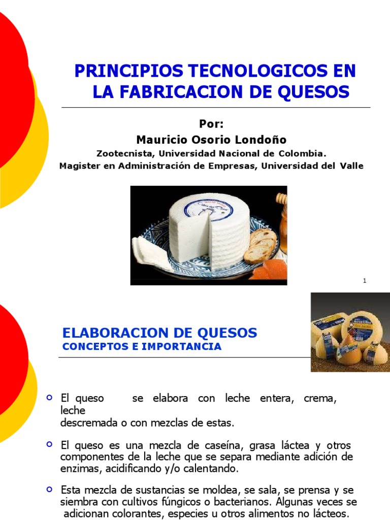 Clase 9. QUESOS. TECNOLOGIA DE ELABORACION458 | PDF | Leche | Queso