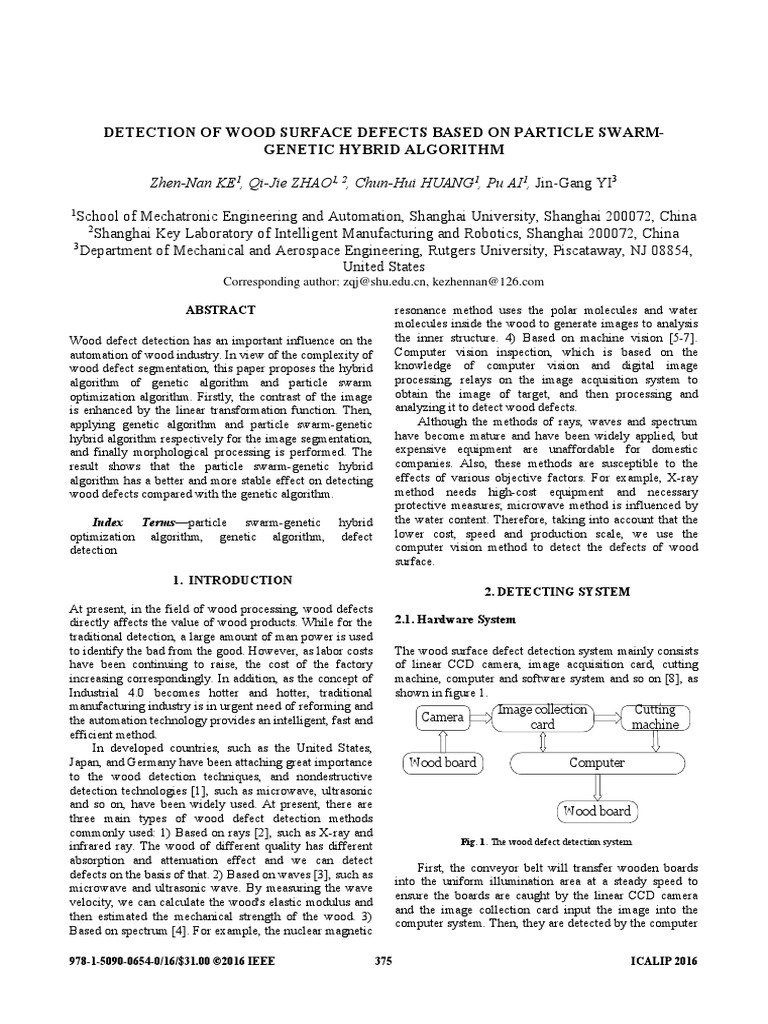 Detection of Wood Surface Defects Based On PArticle Swarmgenetic Hybrid Algorithm | PDF ...