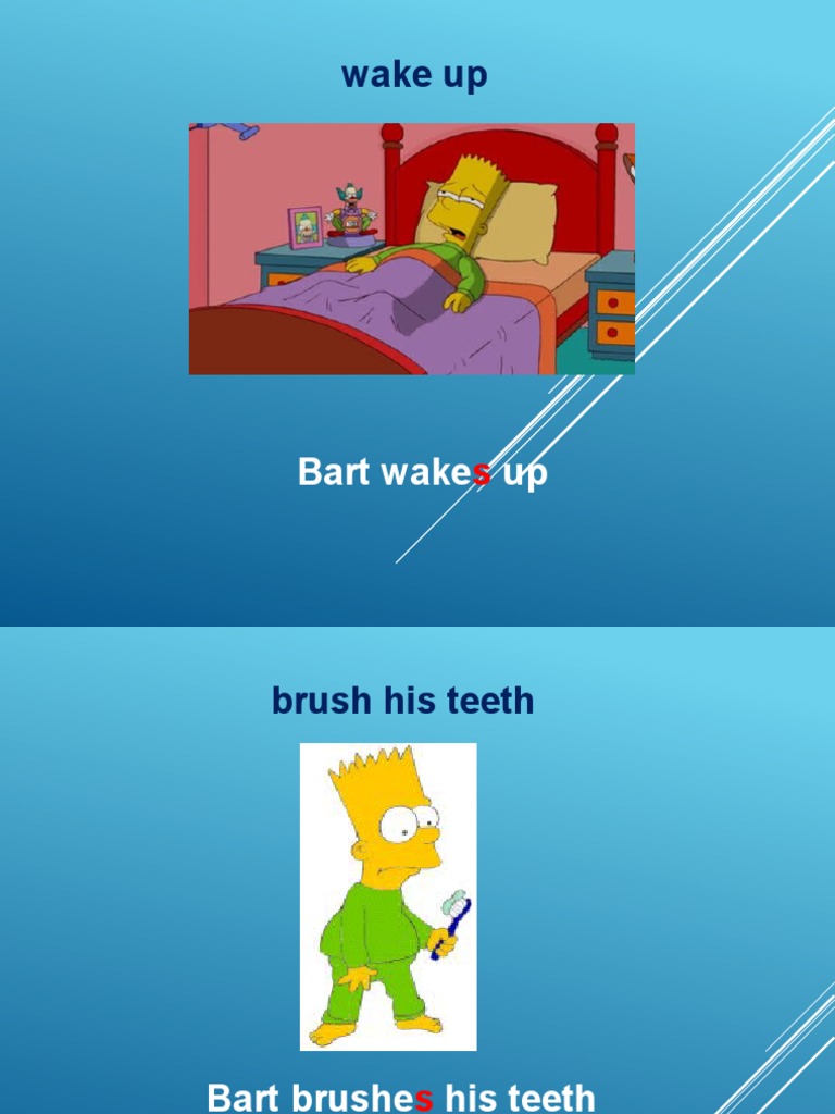 Simpsons Daily Routines Grammar Drills - 52548 | PDF