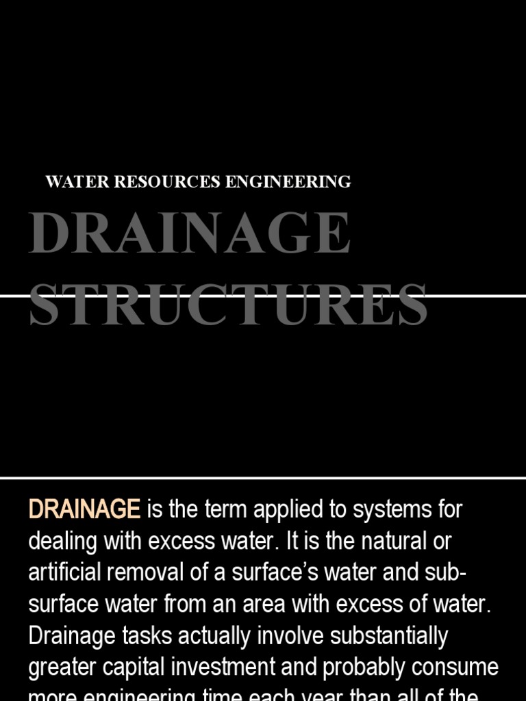 Drainage Structures: Water Resources Engineering | PDF | Storm Drain ...