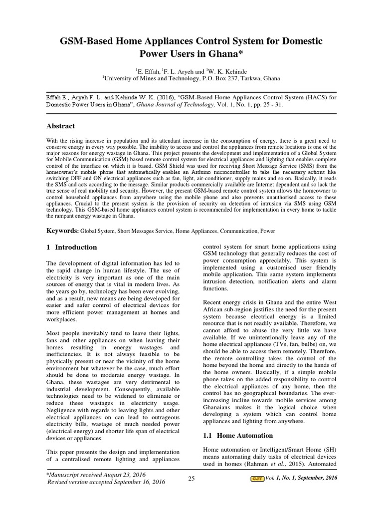GSM-Based Home Appliances Control System For Domestic Power Users in ...