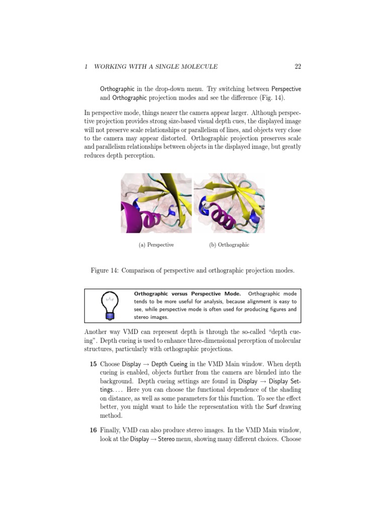 VMD Tutorial Large (22 27) | PDF | Stereoscopy | Perspective (Graphical)