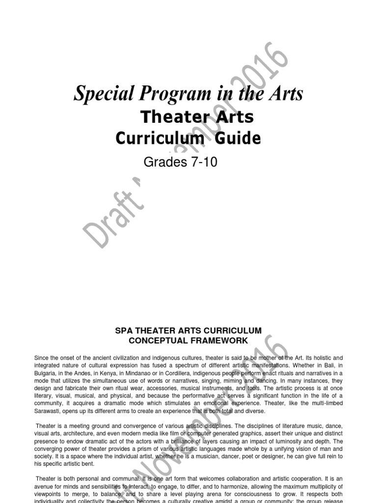SPA Theater Arts CG G7 | PDF | Theatre | Curriculum