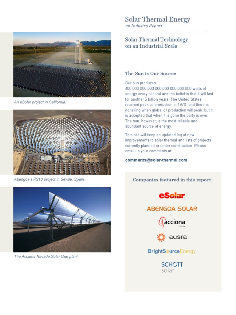 Solar Thermal | PDF | Solar Power | Photovoltaics