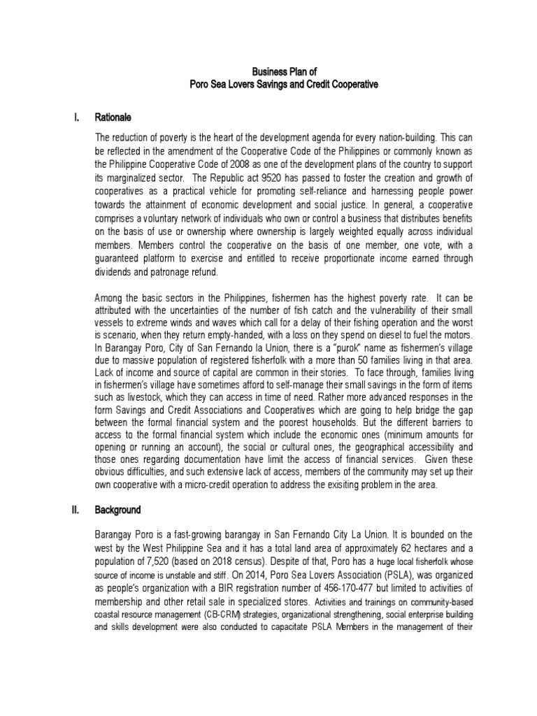 Business Plan - Credit Cooperative | PDF | Loans | Cooperative