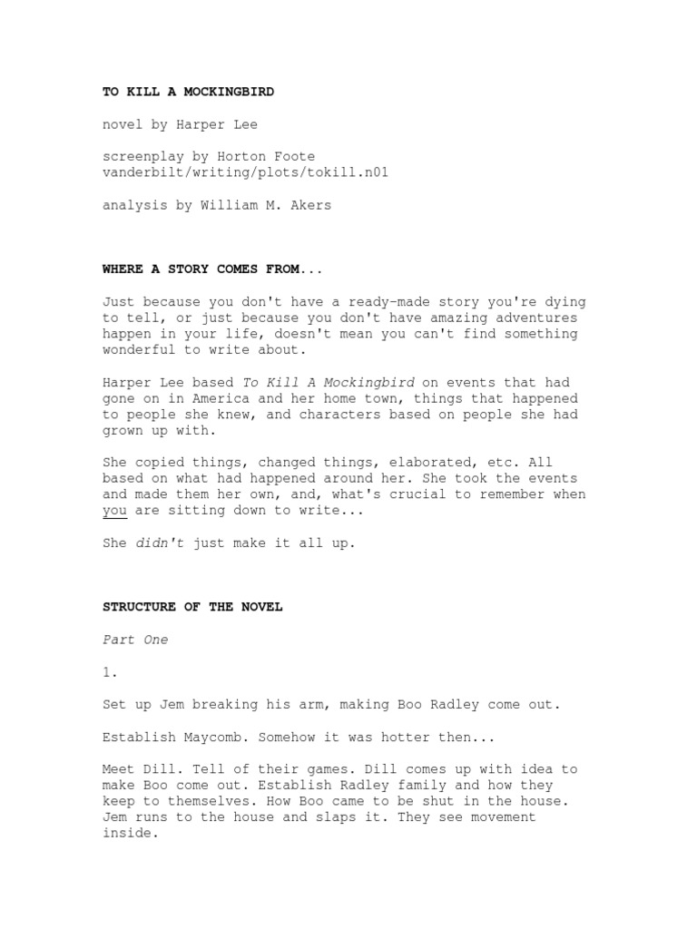 TO KILL A MOCKINGBIRD Screenplay PDF | PDF | To Kill A Mockingbird