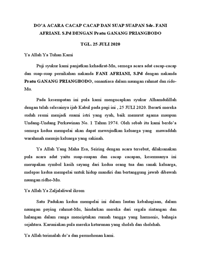 DOa Cacap Fani | PDF