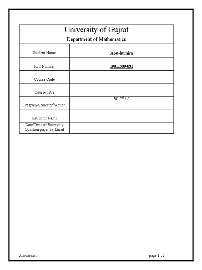 Model Answer Sheet-1 | PDF