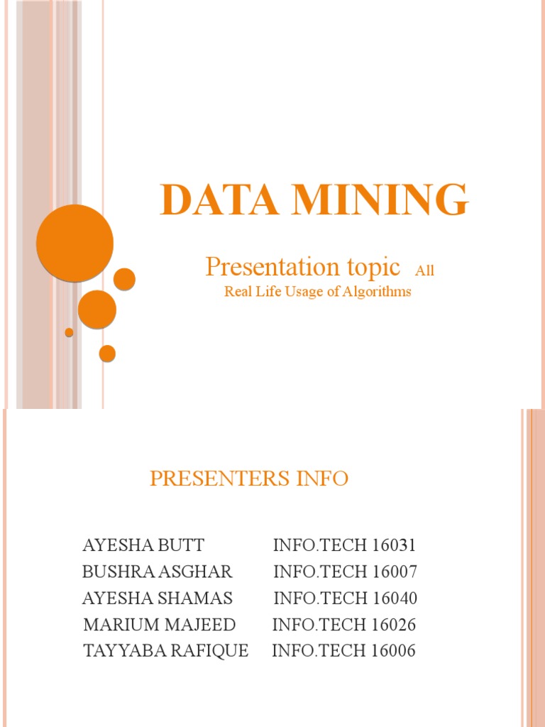 Data Mining: Presentation Topic | PDF | World Wide Web | Internet & Web