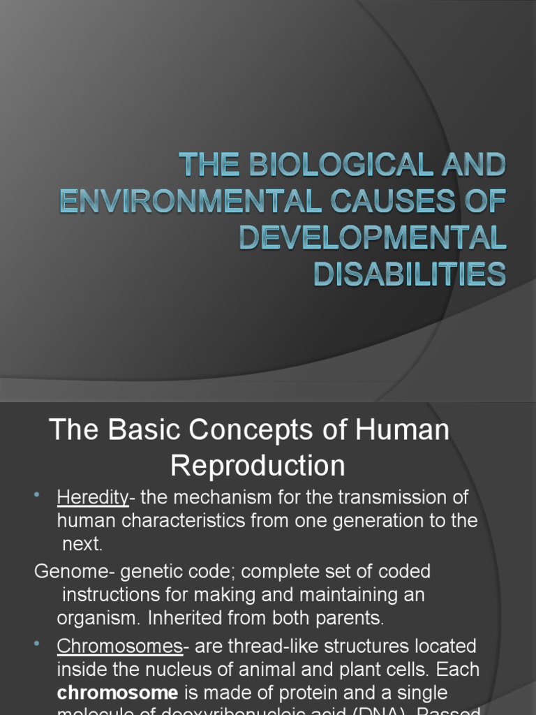 Biological and Environmental Causes of Developmental Disabilities | PDF ...
