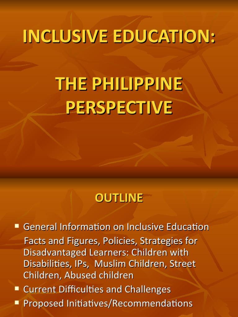 Philippine Inclusive Education Overview | PDF | Inclusion (Education ...