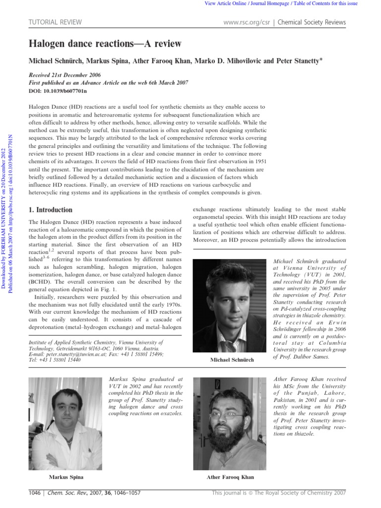 Halogen Dance Reactions - Schnürch, M. & Spina M. | PDF | Chemical ...