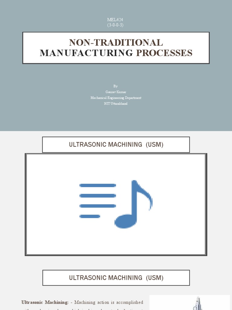 Non-Traditional Processes: Manufacturing | Download Free PDF ...