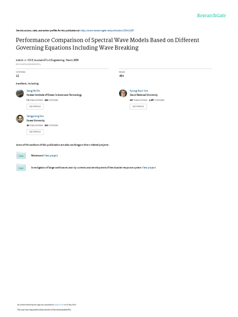 Performance Comparison of Spectral Wave Models Bas | PDF | Waves ...
