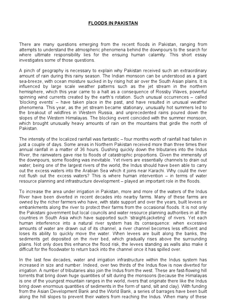 Essay | PDF | Rain | Indus River