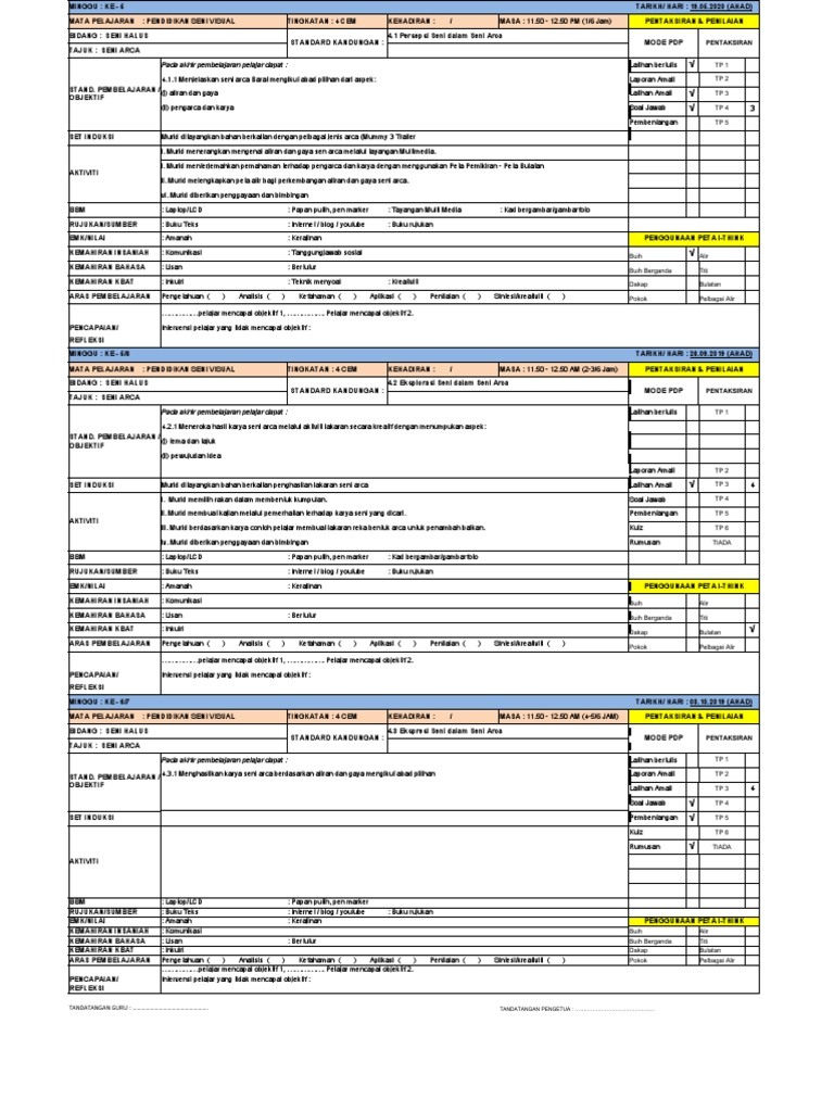 04 RPH KSSM T4 PSV Seni Arca | PDF
