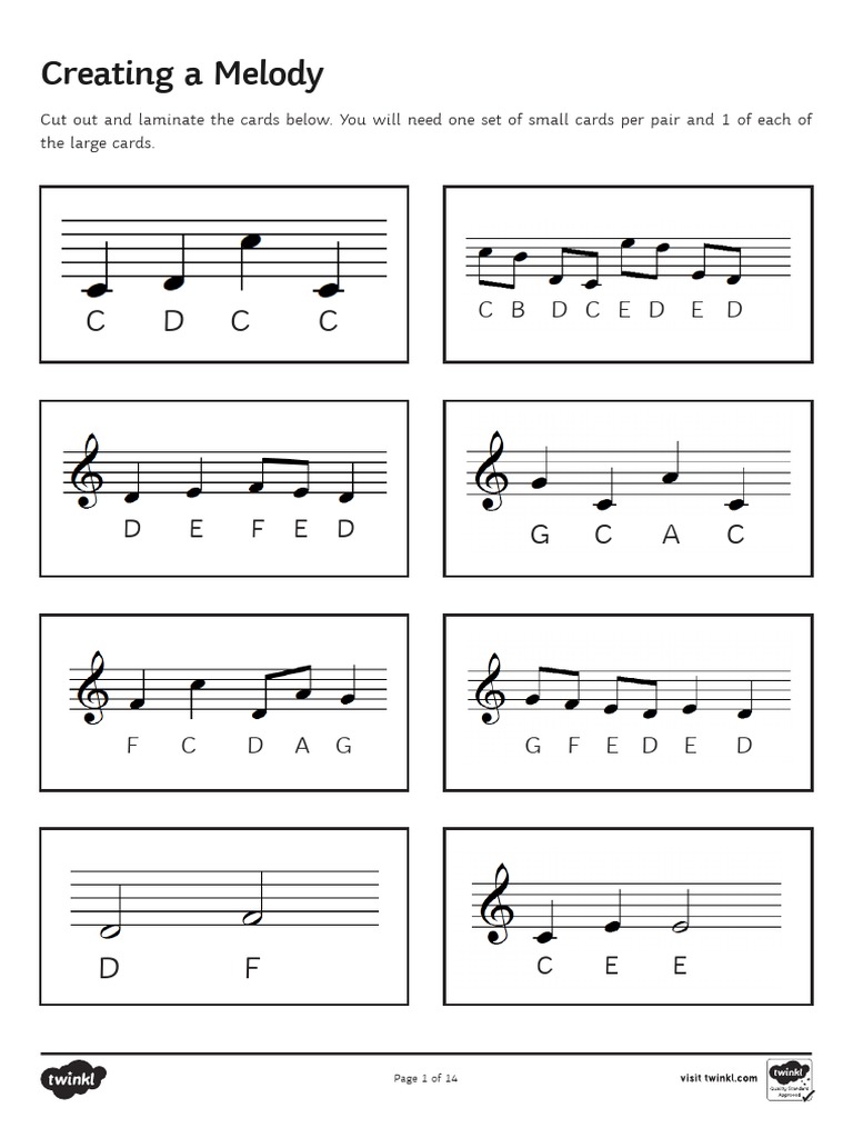 Creating A Melody: C D C C | PDF