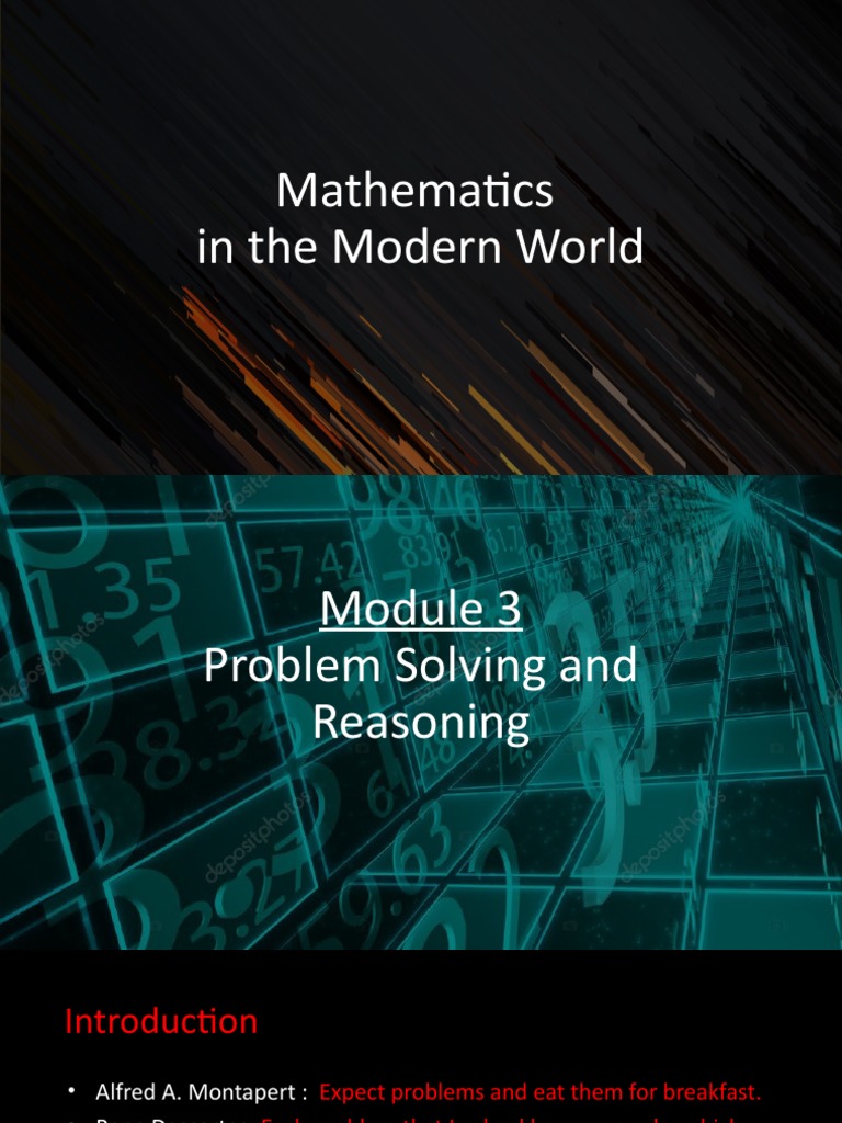 Module 3 PROBLEM SOLVING AND REASONING | PDF | Inductive Reasoning | Deductive Reasoning