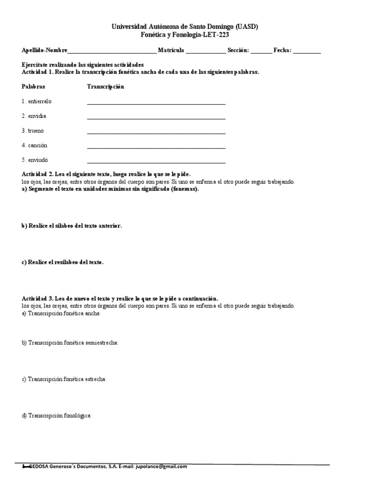 Practica de Fonetica y Fonologia | PDF