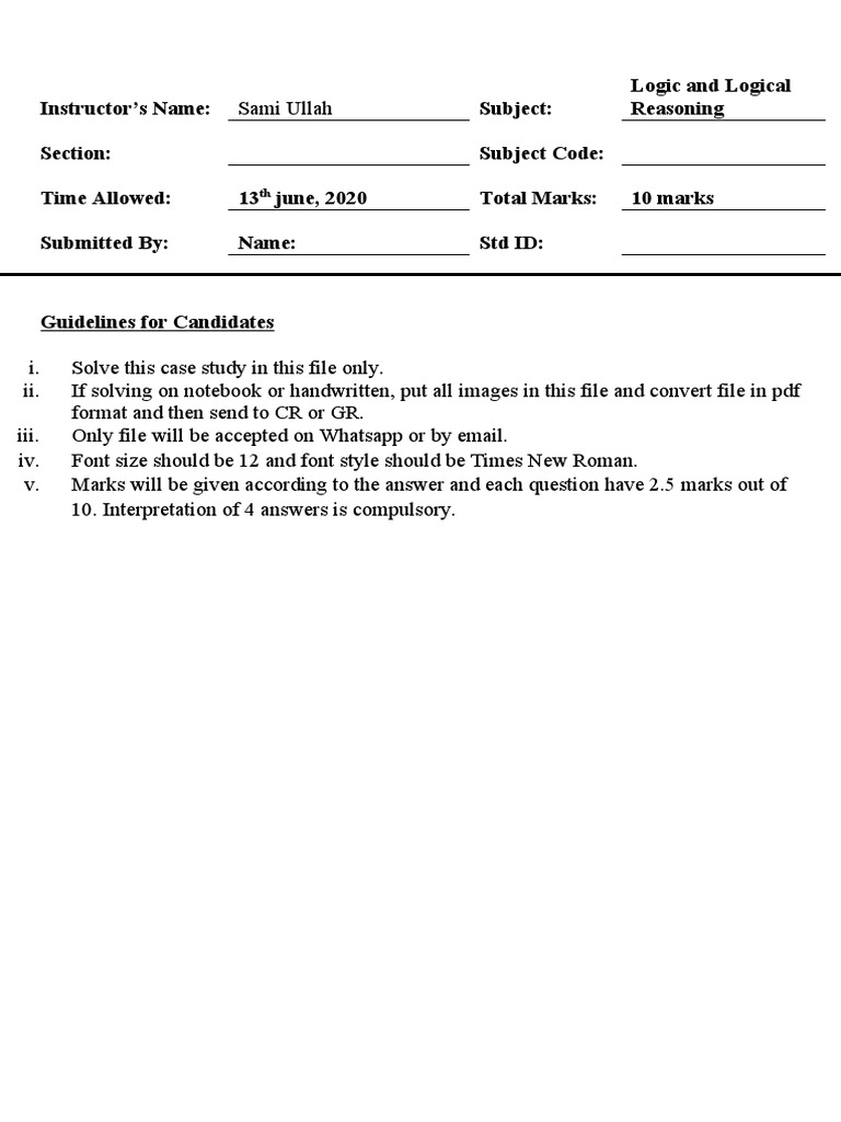 Case Study Logic and Logical Reasoning | PDF | Building Insulation | Sales