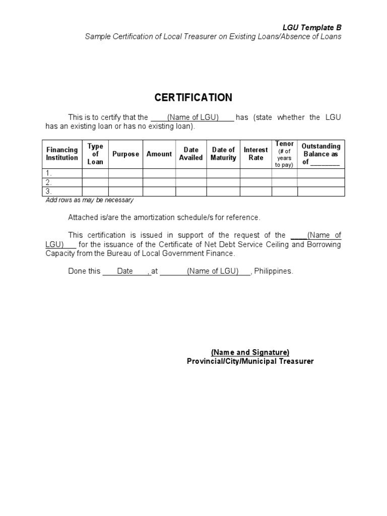 LGU Template B | PDF