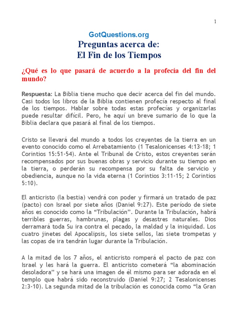 Preguntas Sobre La Biblia | PDF | antecristo | Éxtasis