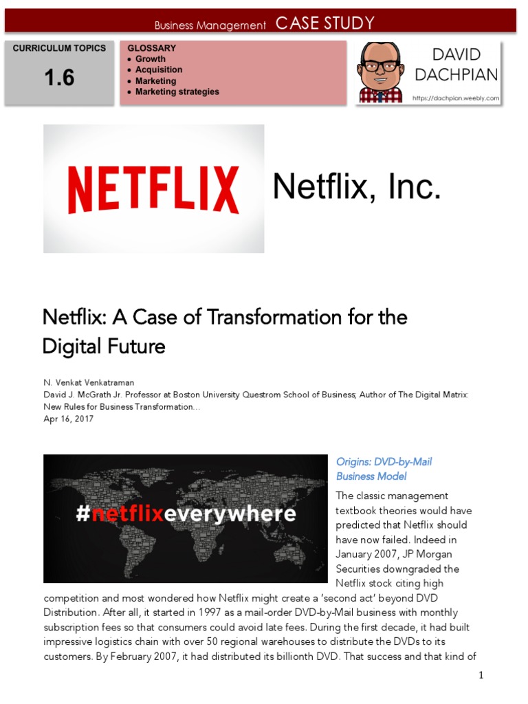 Case Study Netflix Innovation | PDF | Netflix | Amazon Web Services