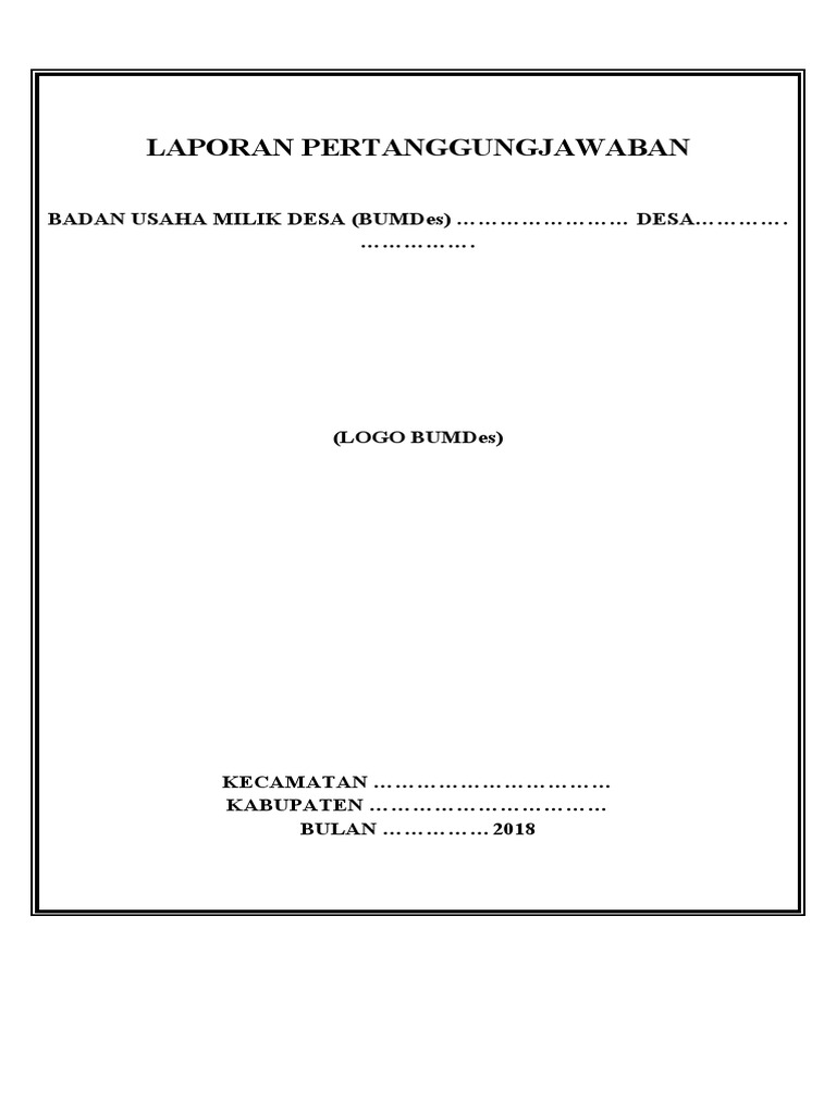 Contoh LPJ BUMDes | PDF