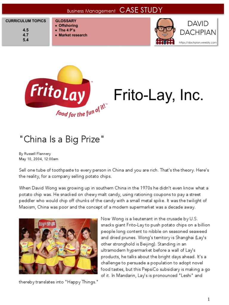 Case Study Frito Lay Culture | Download Free PDF | Pepsi Co | Foods