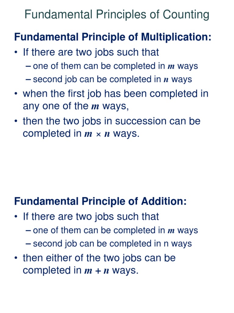 Fundamental Principles of Counting | PDF | Probability | Probability Theory