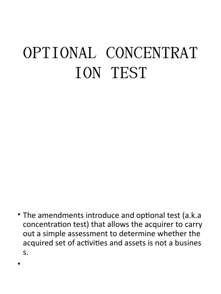 Optional Concentration Test | PDF