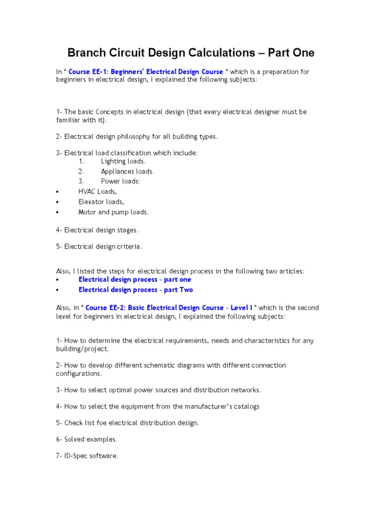 Basic Electrical Design Calculations | PDF | Electric Power Distribution | Lighting