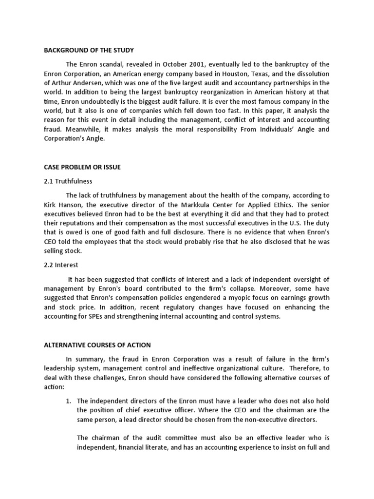 Enron Scandal: Causes and Solutions | PDF | Enron | Accounting