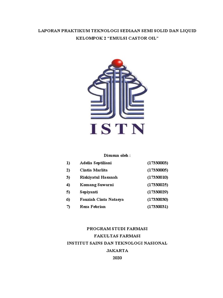 Laporan Emulsi Oleum Ricini | PDF | Kesehatan Holistik