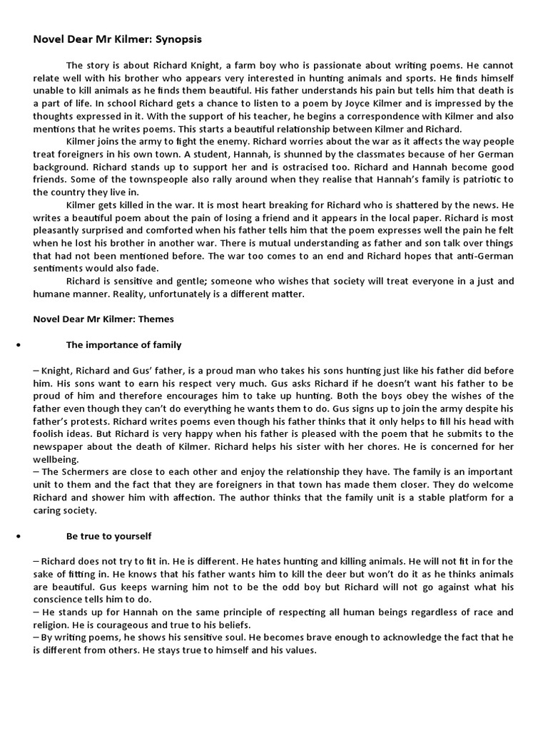 Novel Dear MR Kilmer | PDF | Poetry