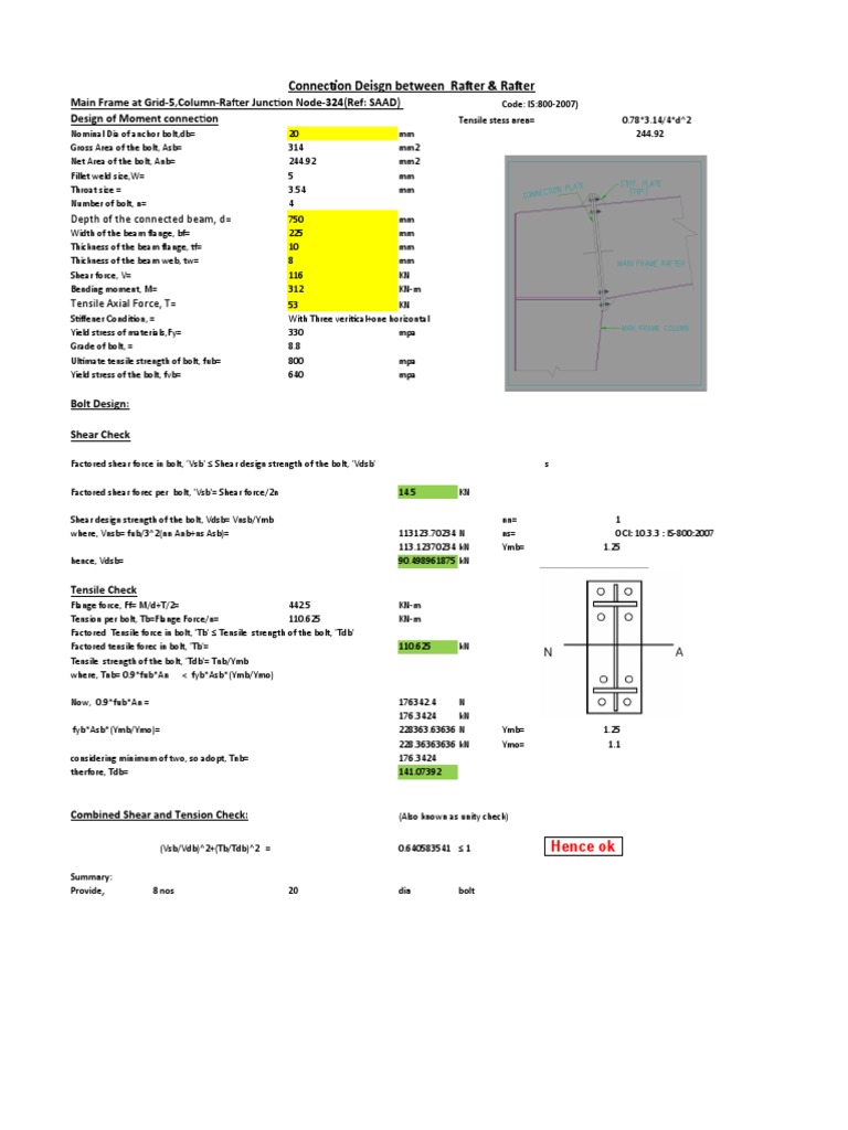 Design Between Column & Rafter | PDF | Screw | Beam (Structure)