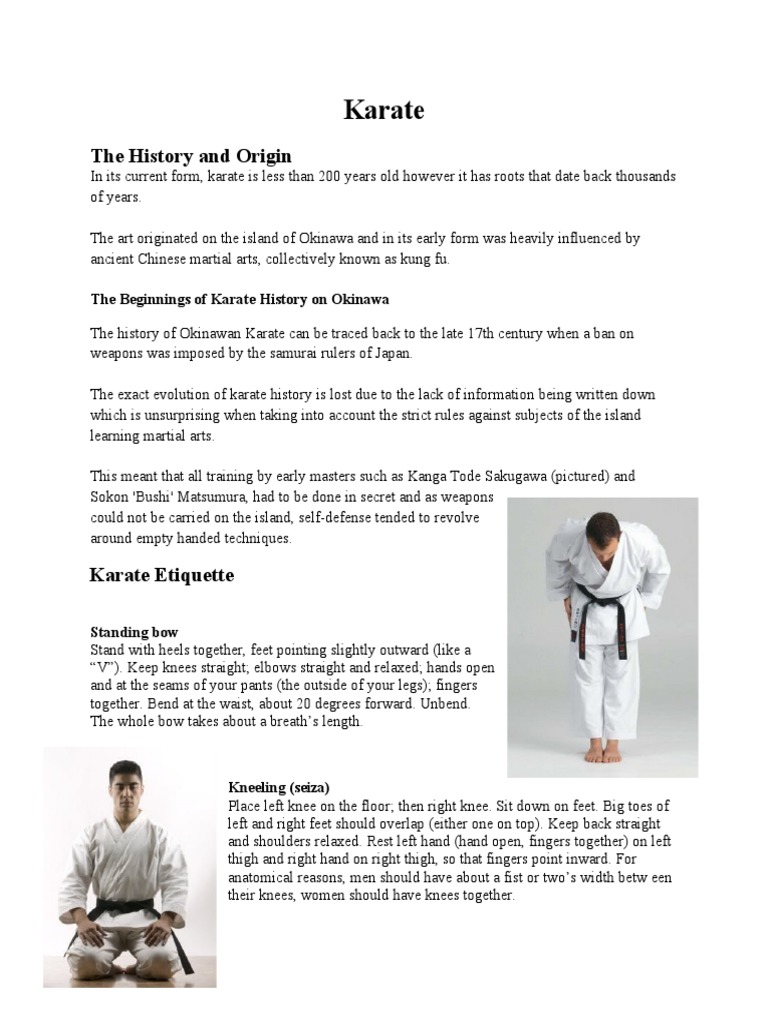 Karate: The History and Origin | PDF | Shotokan | Karate