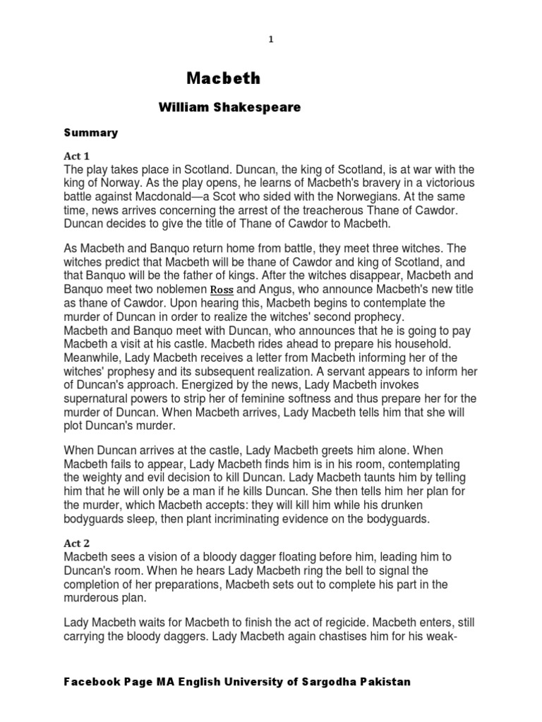 Macbeth: William Shakespeare | PDF | Macbeth | Shakespearean Tragedies