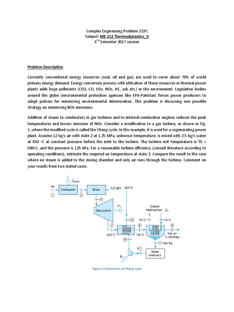 Cep Thermodynamics Problem Pdf Gas Turbine Gases