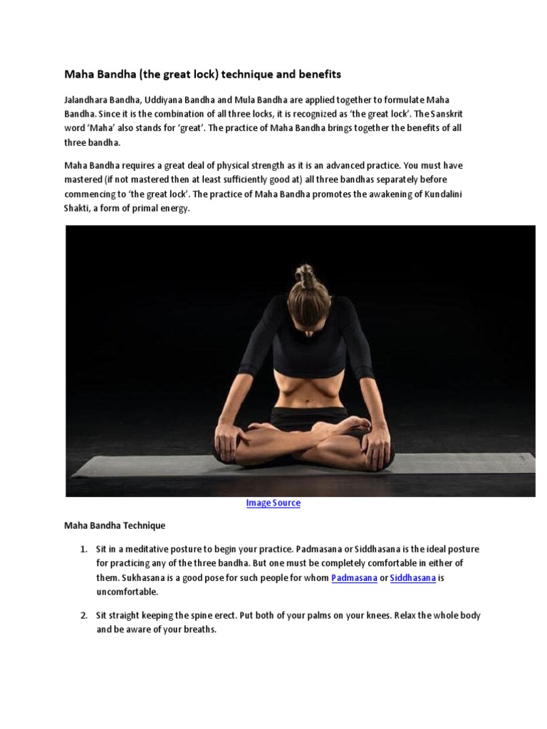 Maha Bandha (The Great Lock) Technique and Benefits | PDF | Ashtanga ...