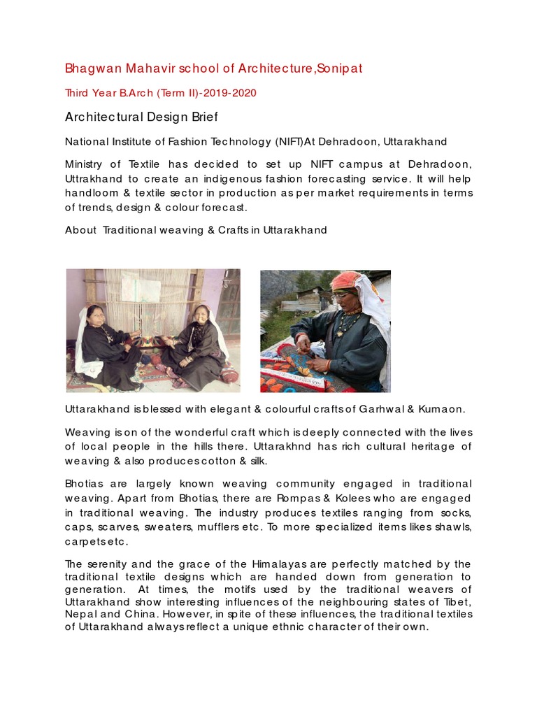 NIFD 3rd Yr Design Brief | PDF | Weaving | Textiles