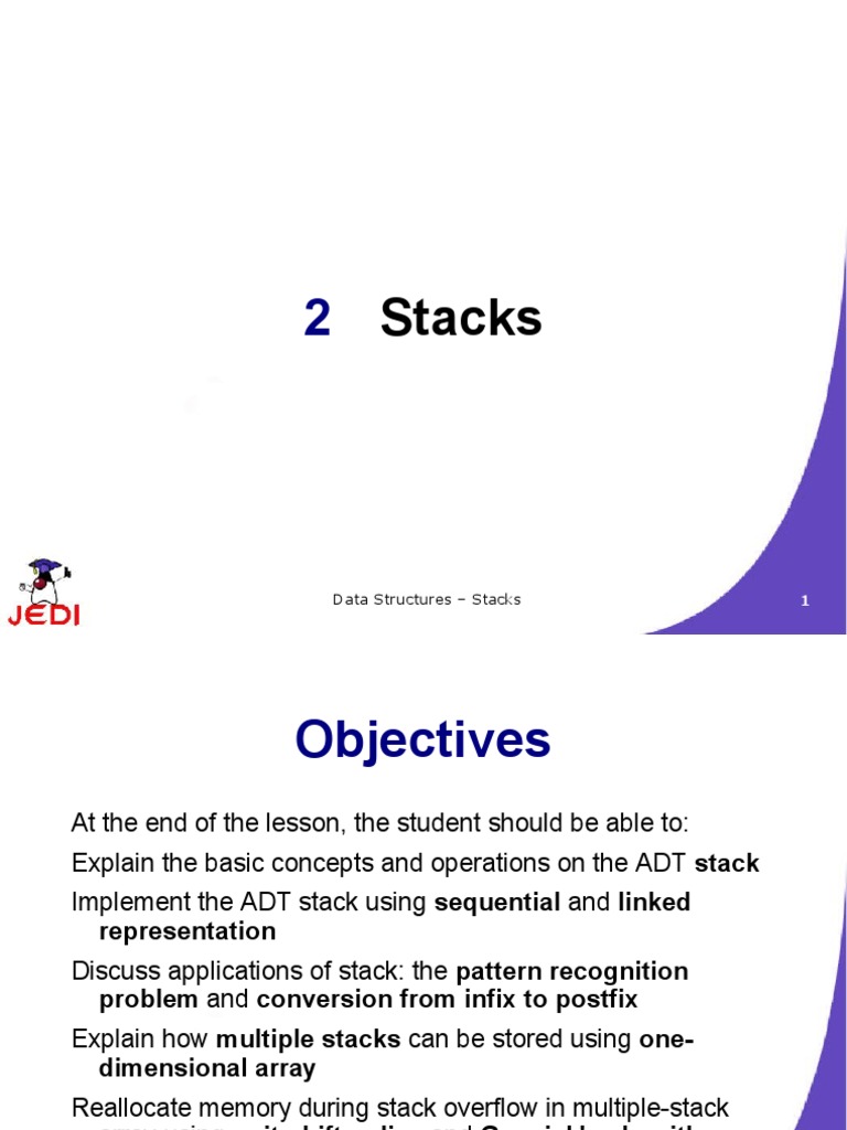 Jedi Slides Datast Chapter02 Stacks Download Free Pdf Array Data Structure Theoretical