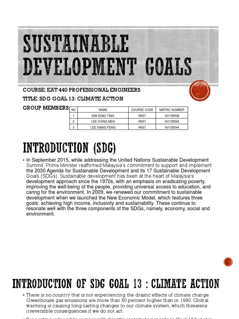 SDG Goal 13 Slide | PDF | Cement | Global Warming